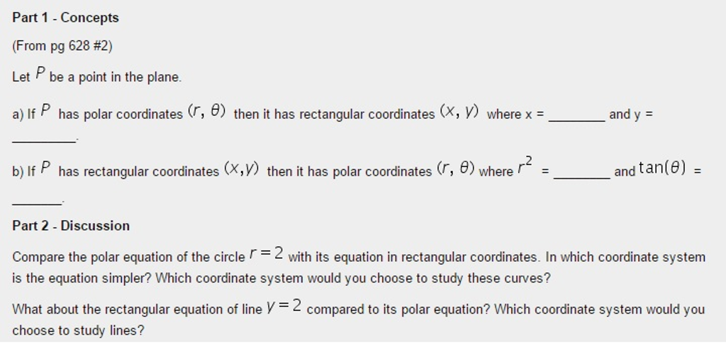 Solved Let P be a point in the plane. If P has polar | Chegg.com