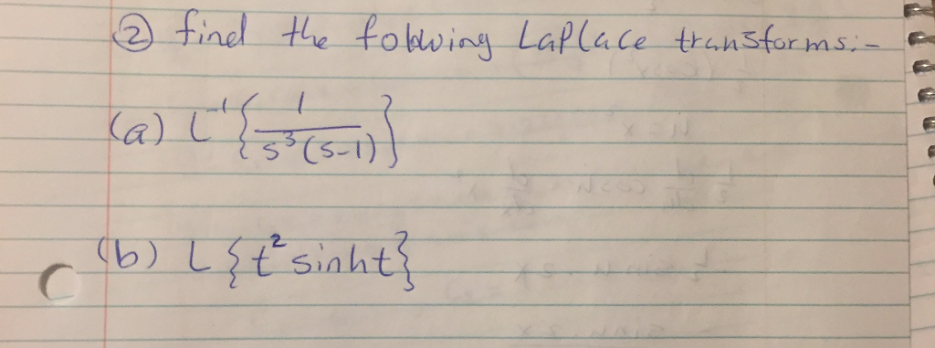 Solved Find the following Laplace transforms:- (a) L^-1 | Chegg.com