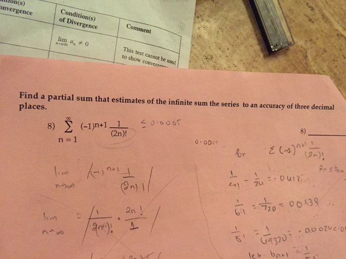 Solved Find A Partial Sum That Estimates Of The Infinite Sum