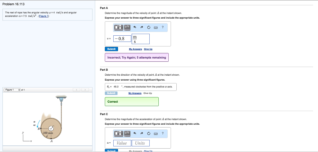 Solved The reel of rope has the angular velocity ω = 4 rad/s | Chegg.com