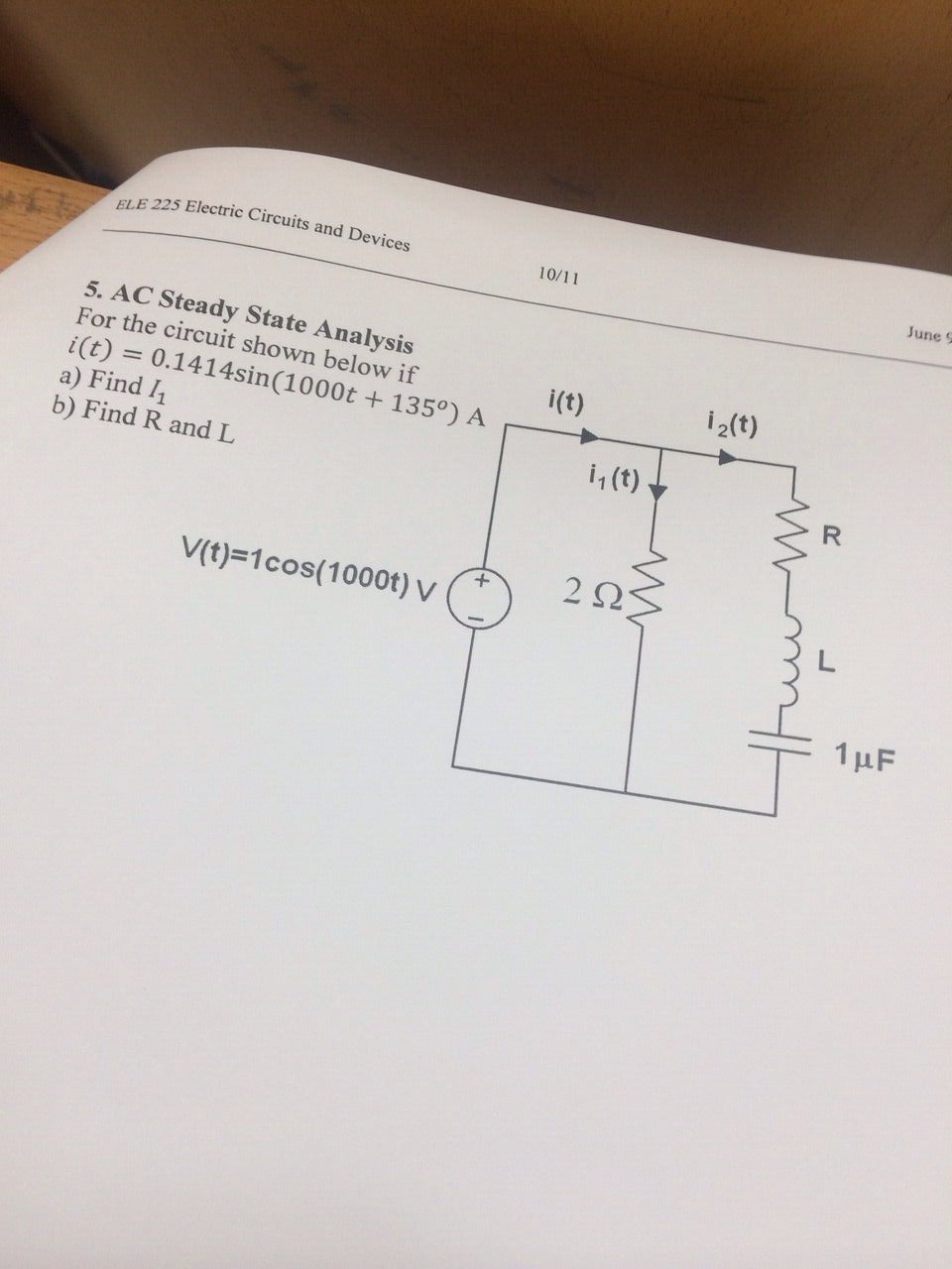 Solved Ac Steady State Analysis For The Circuit Shown Below