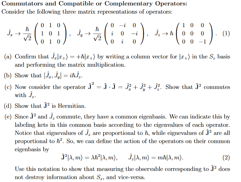 Solved Consider the following three matrix representations | Chegg.com