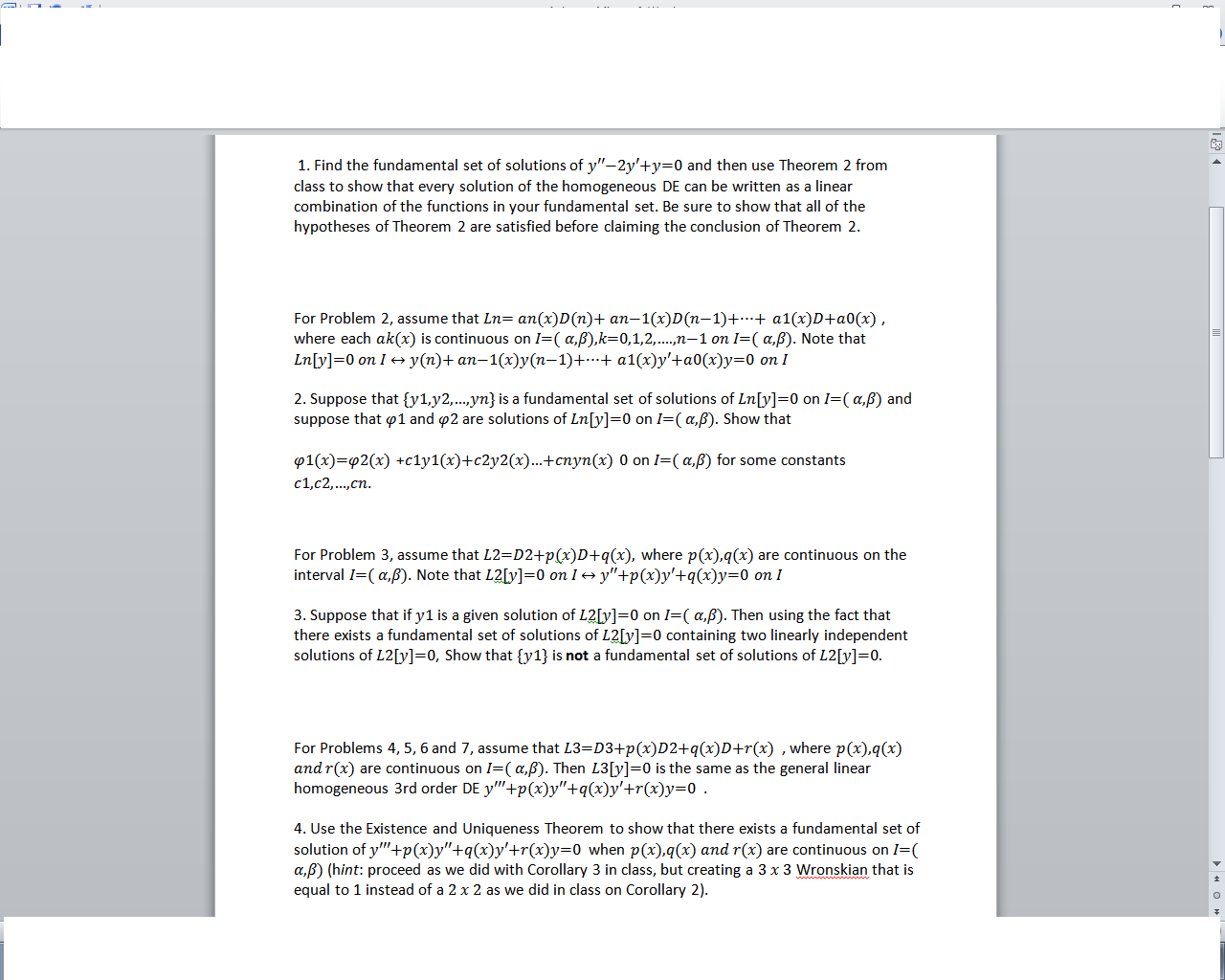 Solved 5. Suppose that y1,y2 and y3 are three distinct | Chegg.com