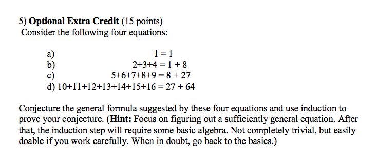 Solved Optional Extra Credit Consider the following four | Chegg.com