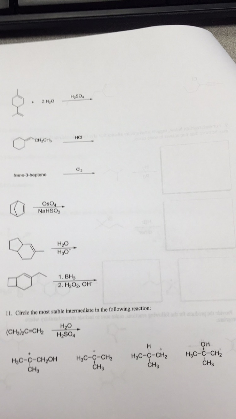 Solved Circle the most Stable intermediate in the following | Chegg.com