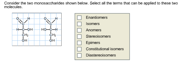 Solved Consider the two monosaccharides shown below. Select | Chegg.com
