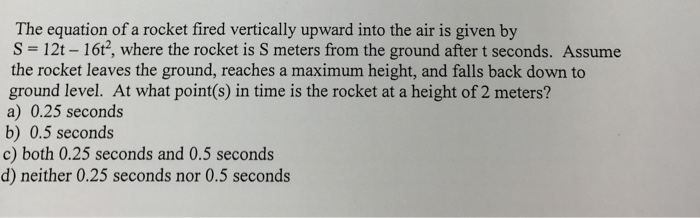 Solved The equation of a rocket fired vertically upward into | Chegg.com