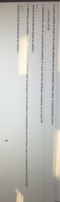 Solved A random variable is known to be normally distributed | Chegg.com