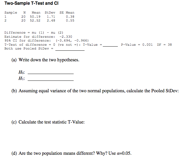 Solved Difference = mu (1) - mu (2) estimate for | Chegg.com