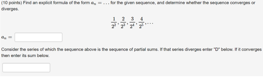 Solved (10 points) Find an explicit formula of the form an-… | Chegg.com