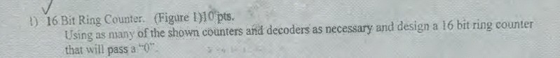 Solved ) 16 Bit Ring Counter. (Figure L)ops. Using as many | Chegg.com