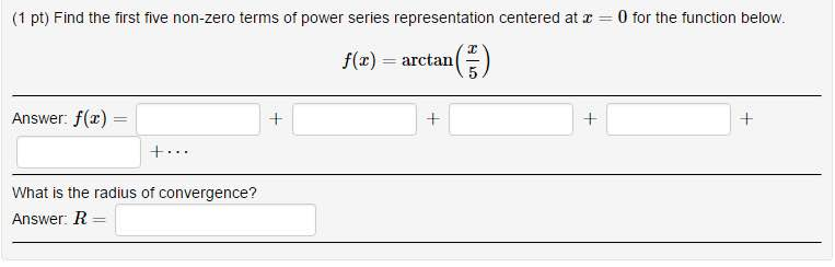 Solved Find the first five non-zero terms of power series | Chegg.com