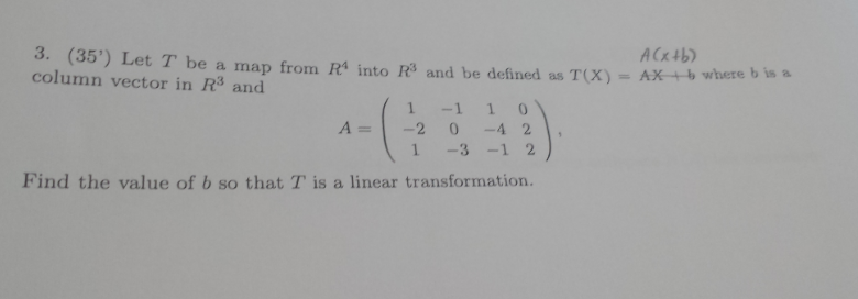 Solved Let T be a map from R4 into R3 and be defined as T(x) | Chegg.com