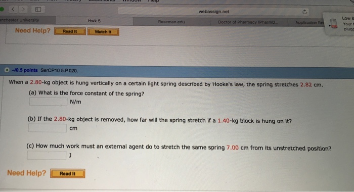 Solved When a 2.80-kg object is hung vertically on a certain | Chegg.com
