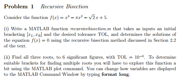 Recursive Bisection Consider the function f(x) = x^3 | Chegg.com