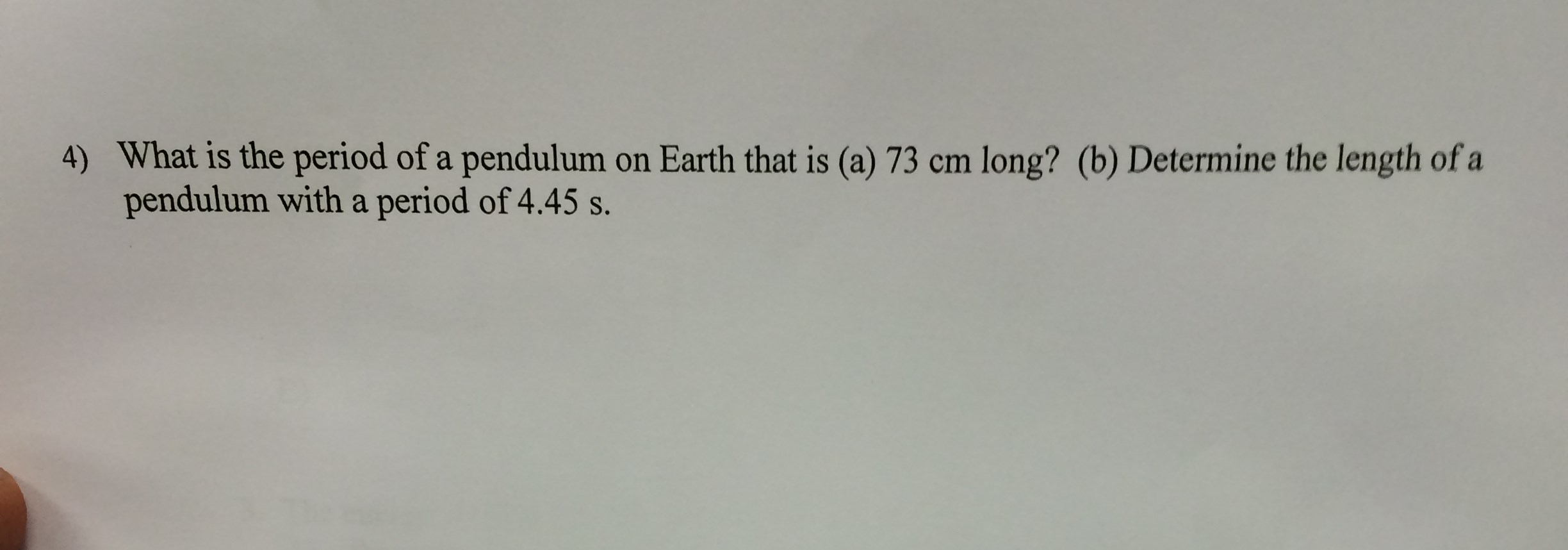 Solved 4 What Is The Period Of A Pendulum On Earth That Is Chegg solved-4-what-is-the-period-of-a-pendulum-on-earth-that-is-chegg