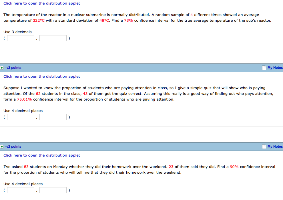 Solved Click here to open the distribution applet The | Chegg.com