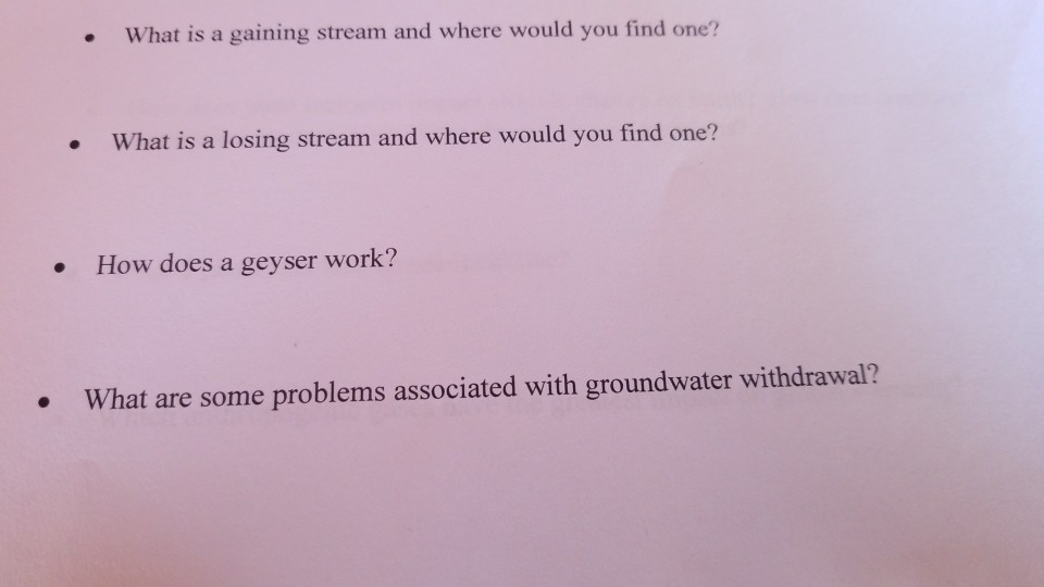 Solved What is a gaining stream and where would you find | Chegg.com