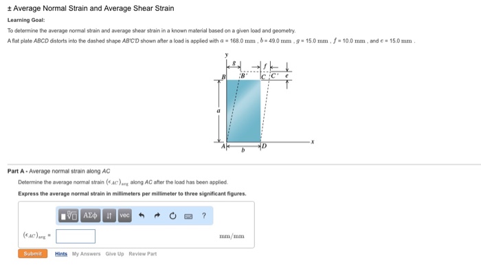 Solved Average Normal Strain and Average Shear Strain | Chegg.com