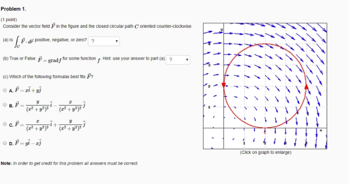 Solved Problem 1 (1 point) Consider the vector field Fin the | Chegg.com