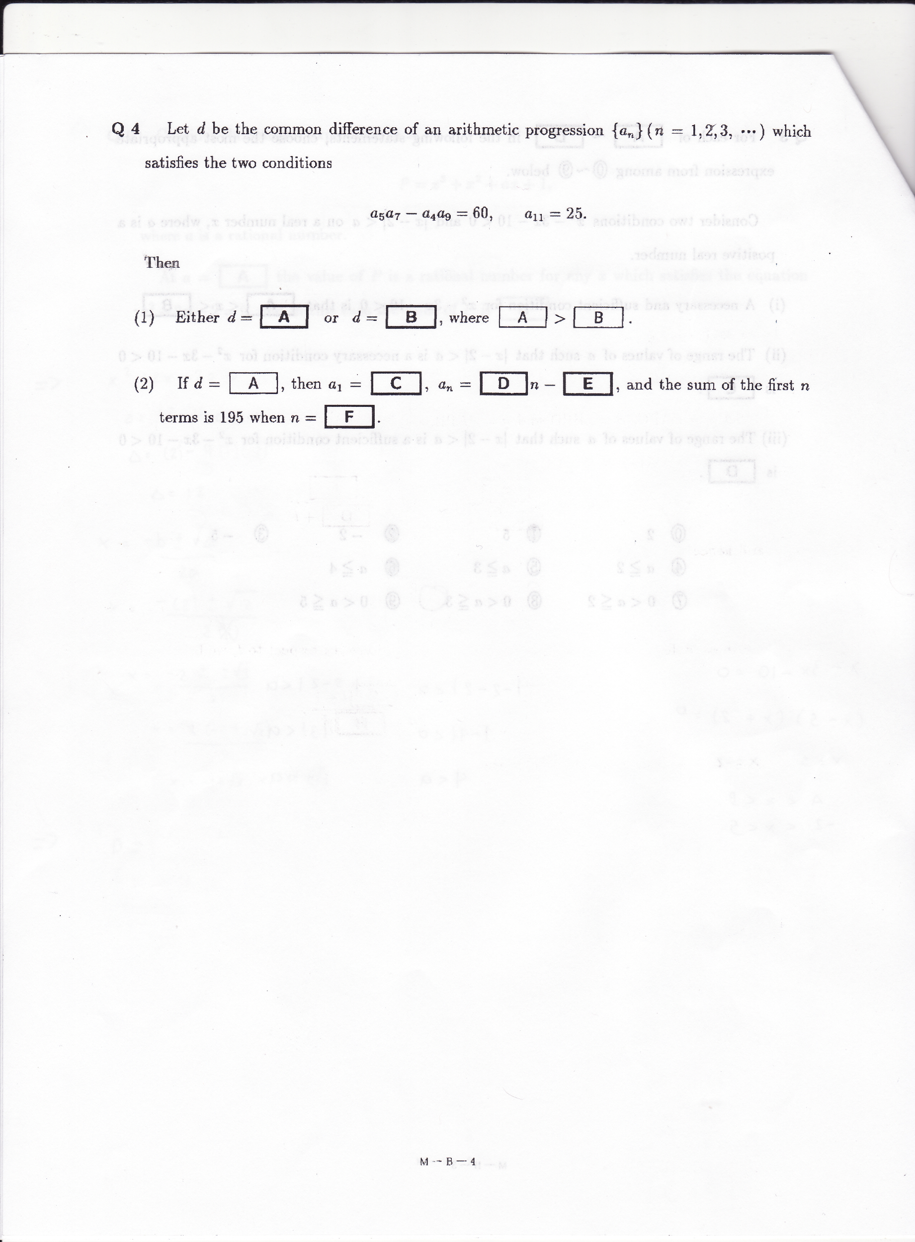 Solved Let d be the common difference of an arithmetic | Chegg.com