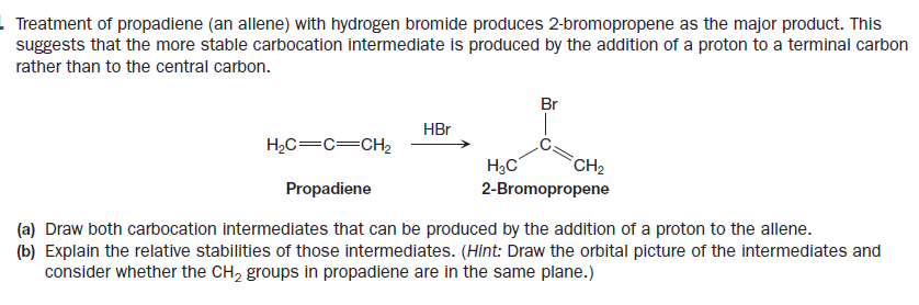 Solved Treatment of propadiene (an allene) with hydrogen | Chegg.com