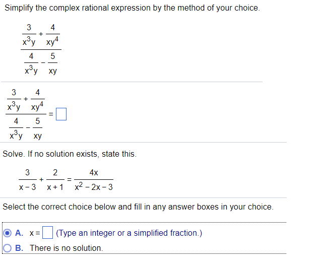 Solved Simplify the complex rational expression by the | Chegg.com