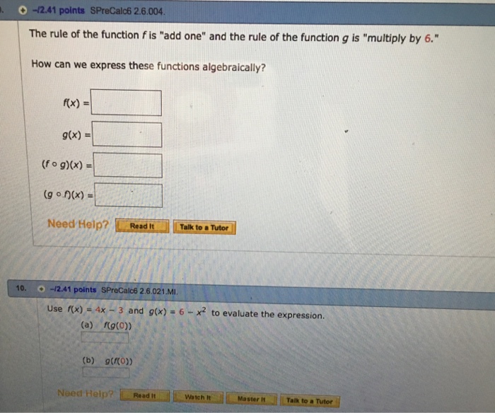 Solved The rule of the function f is "add one" and the rule | Chegg.com