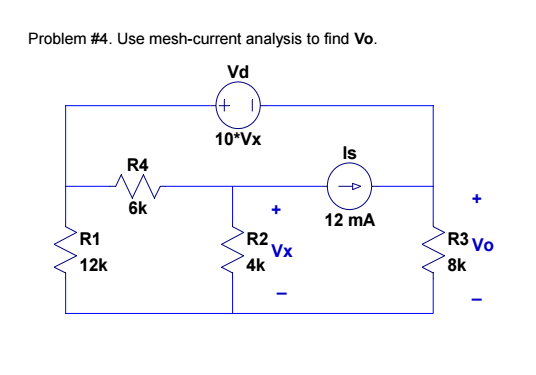 Solved Use mesh-current analysis to find Vo. | Chegg.com