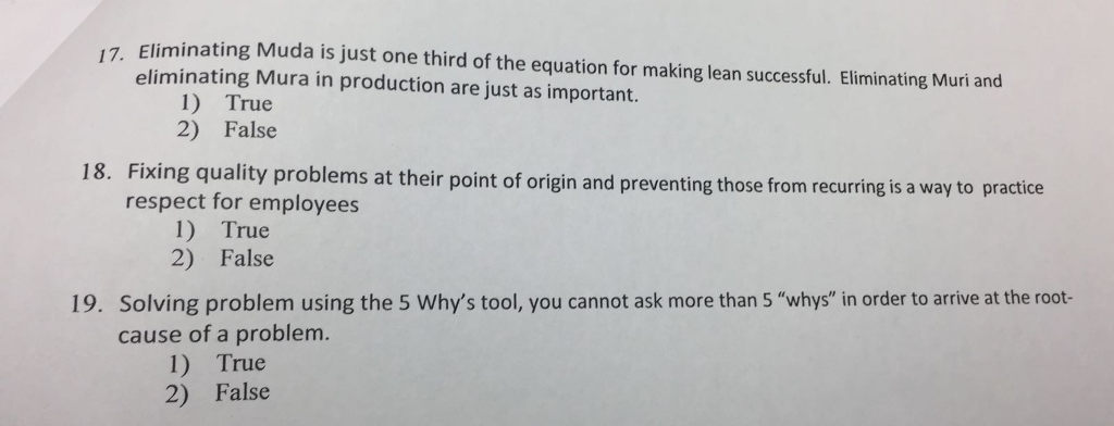 Solved Eliminating Muda is just one third of the equation | Chegg.com