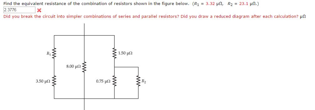 Solved Find the equivalent resistance of the combination of | Chegg.com