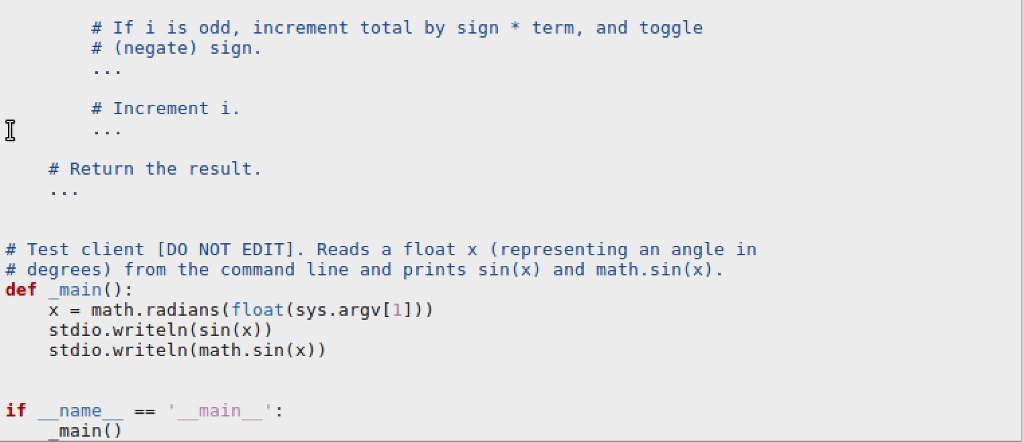 Solved Problem 1. (Sine Function) Implement the function | Chegg.com