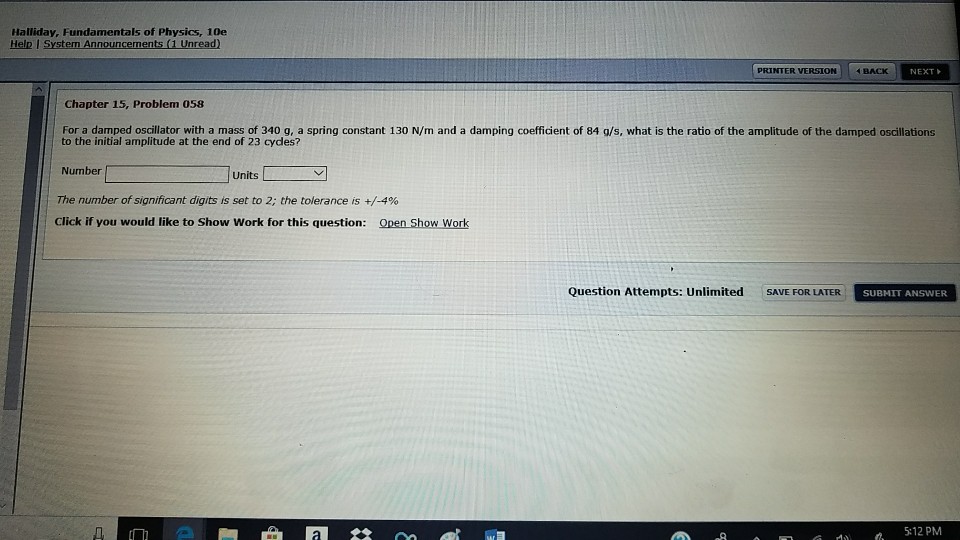 Solved Halliday, Fundamentals of Physics, 10e PRINTER | Chegg.com