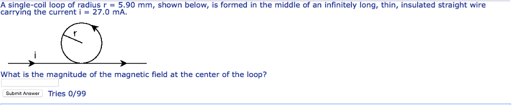 Solved A single-coil loop of radius r = 5.90 mm, shown | Chegg.com