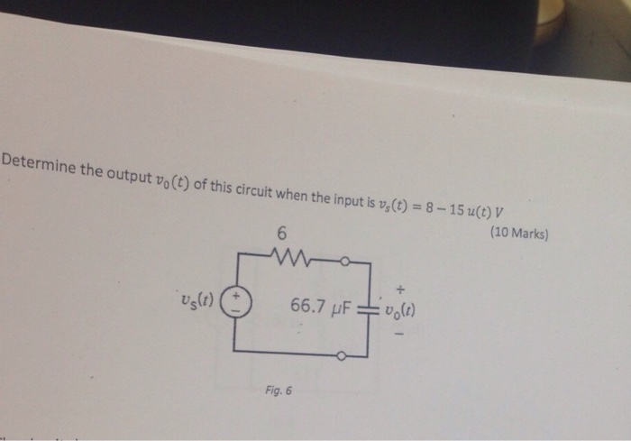 Solved Determine the output v0(t) of this circuit when the | Chegg.com