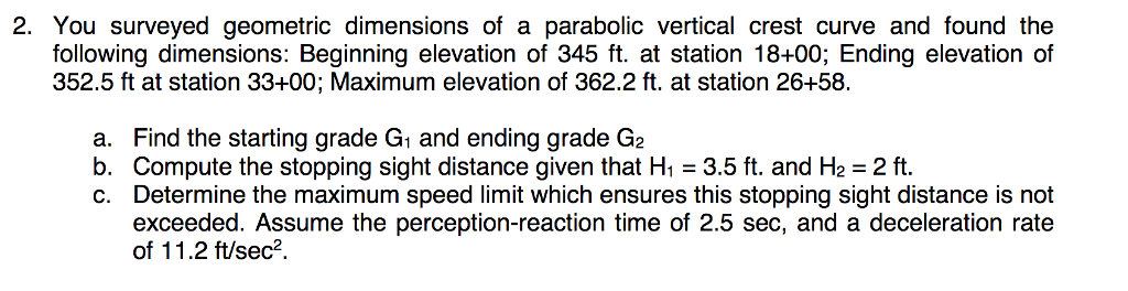 Solved You surveyed geometric dimensions of a parabolic | Chegg.com