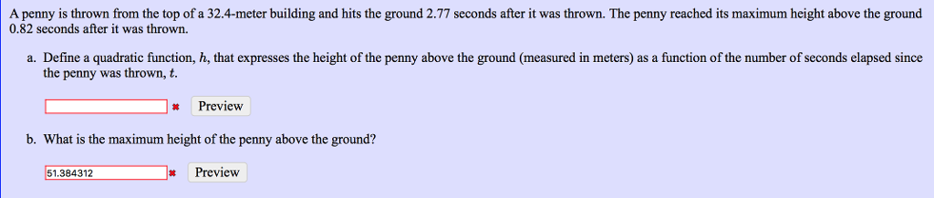 Solved A penny is thrown from the top of a 32.4-meter | Chegg.com