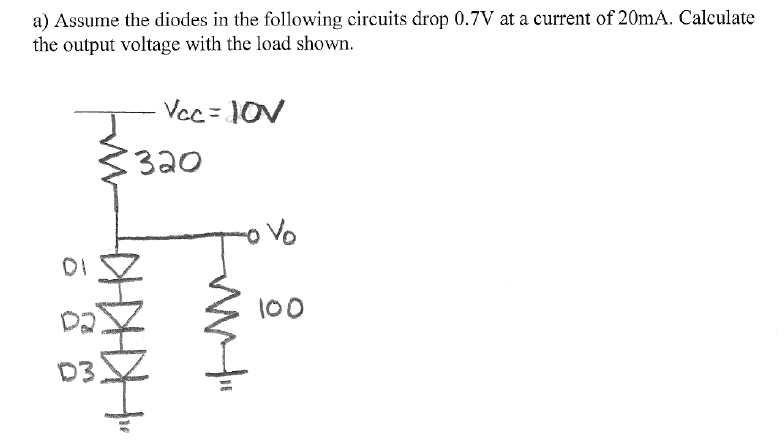 Solved Assume the diodes in the following circuits drop 0.7V | Chegg.com