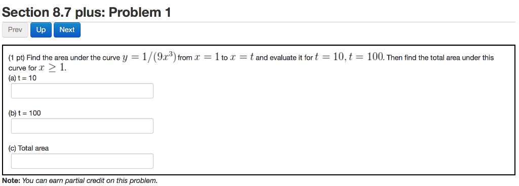 Solved Section 8.7 plus: Problem1 Prev Up Next (9r)from | Chegg.com