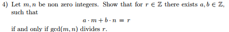 Solved 4) Let m,n be non zero integers. Show that for r Z | Chegg.com