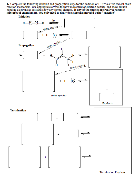 Solved 1. Complete the following intiation and propagation | Chegg.com