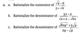 Solved Rationalize the numerator of Squareroot 2 - 6/5 + | Chegg.com