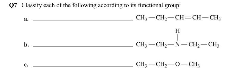 Solved Classify the functional group of the following: | Chegg.com
