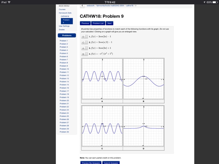 Solved Use properties of functions to match each of the | Chegg.com