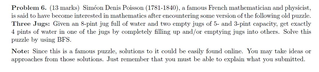 Solved Problem 6. (13 marks) Siméon Denis Poisson | Chegg.com