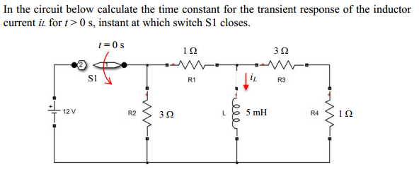 Solved In the circuit below calculate the time constant for | Chegg.com