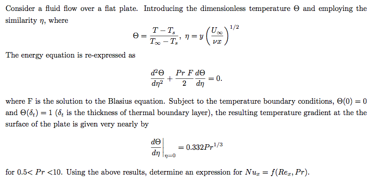 Solved Consider a fluid flow over a flat plate. Introducing | Chegg.com