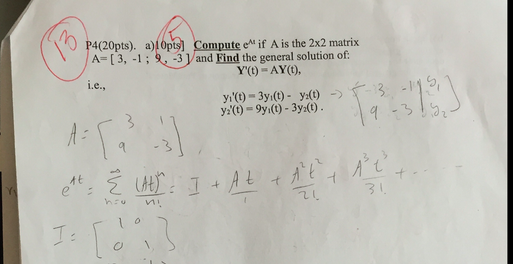 Solved Compute Eat If A Is The 2x2 Matrix A 3 1 9 3