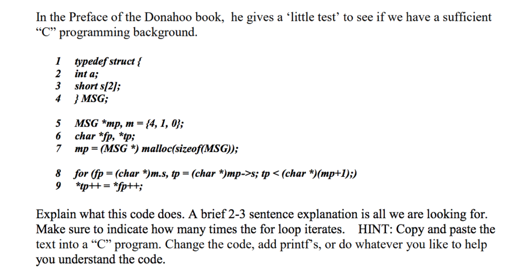 Solved In the Preface of the Donahoo book, he gives a | Chegg.com