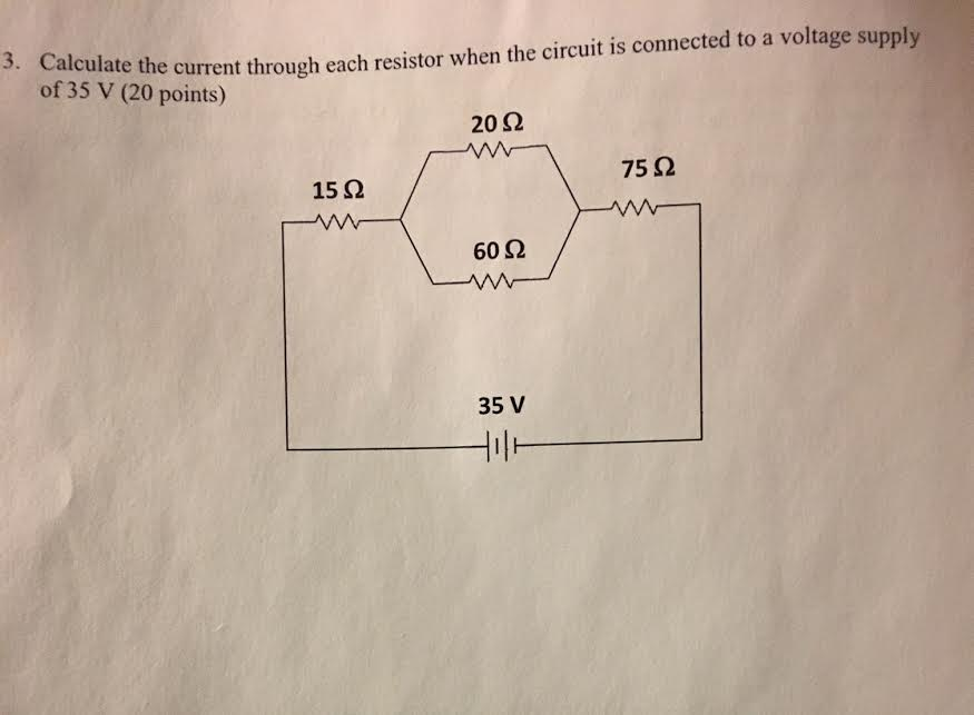 Solved Calculate The Current Through Each Resistor When The